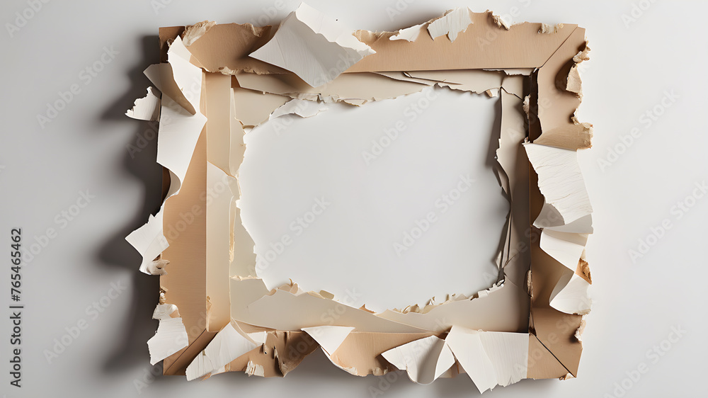 Torn paper form a frame with a copyspace. AI generated image, ai. note ...