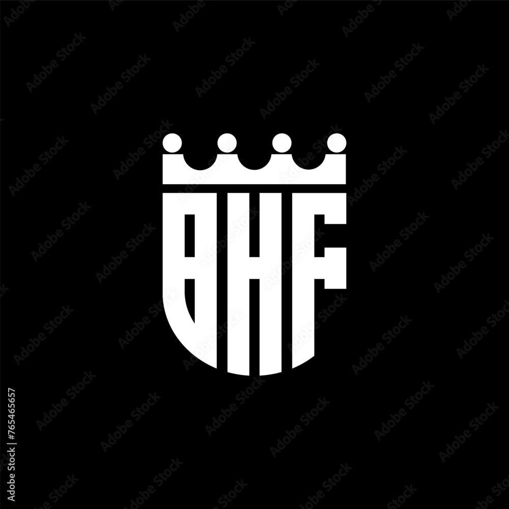 BHF letter logo design with black background in illustrator, cube logo ...