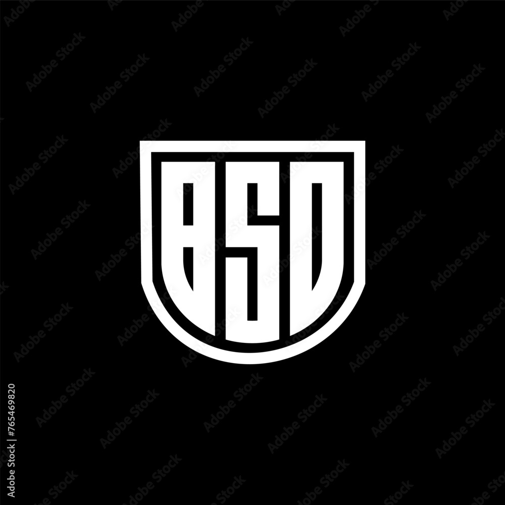 BSD letter logo design with black background in illustrator, cube logo ...