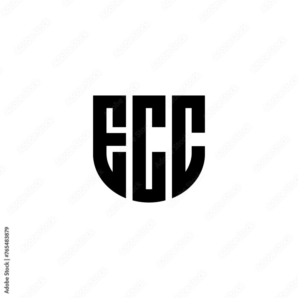 ECC letter logo design with white background in illustrator, cube logo ...