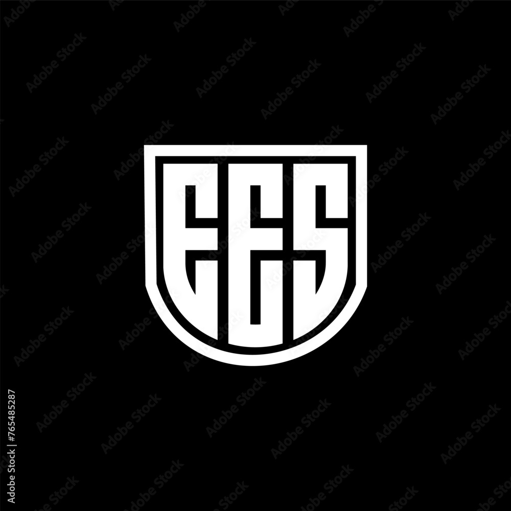 EES letter logo design with black background in illustrator, cube logo ...