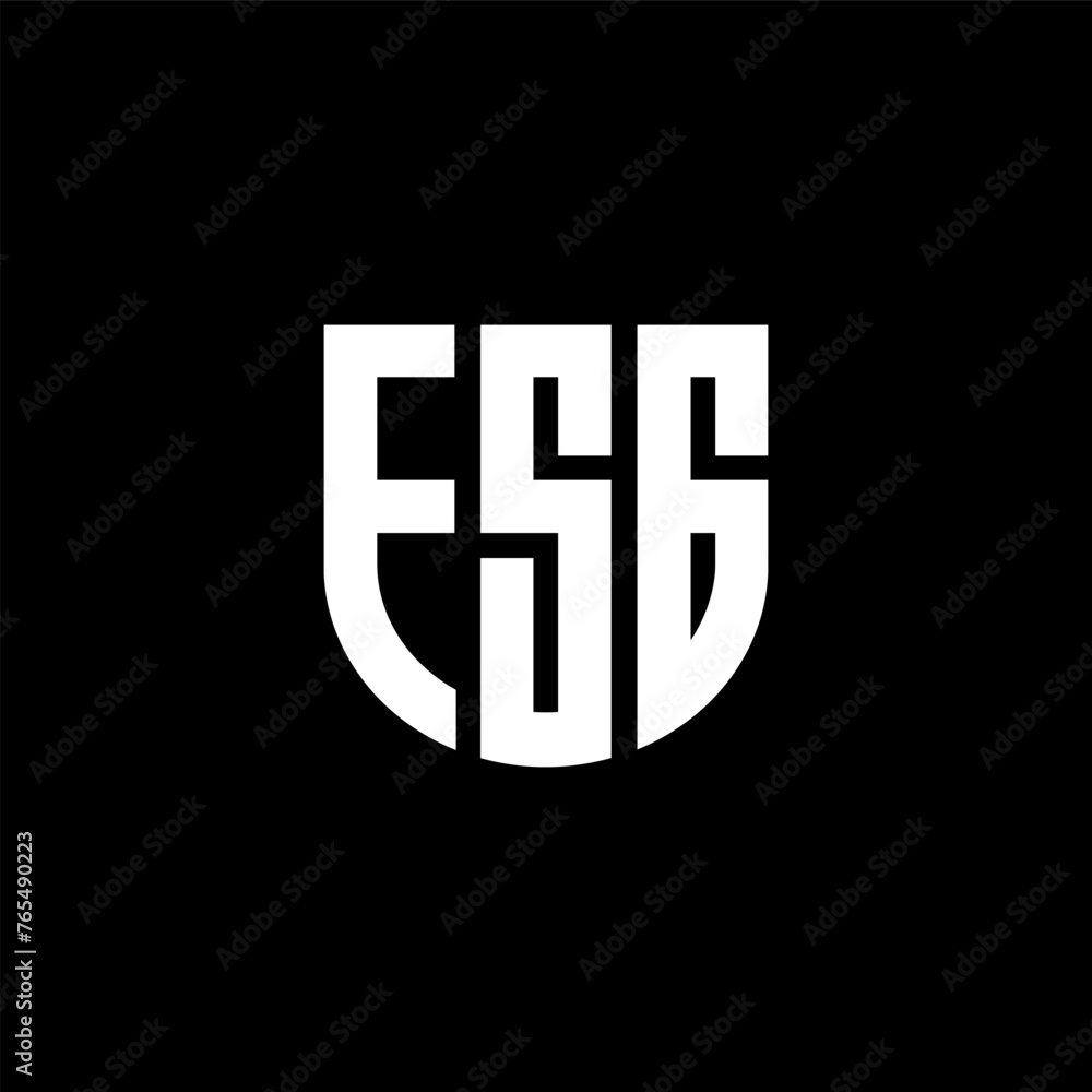 Vecteur Stock FSG letter logo design with black background in ...