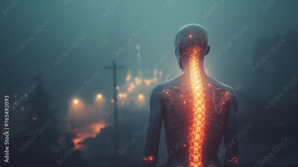 medical illustration that combines elements of human anatomy Focus on ...