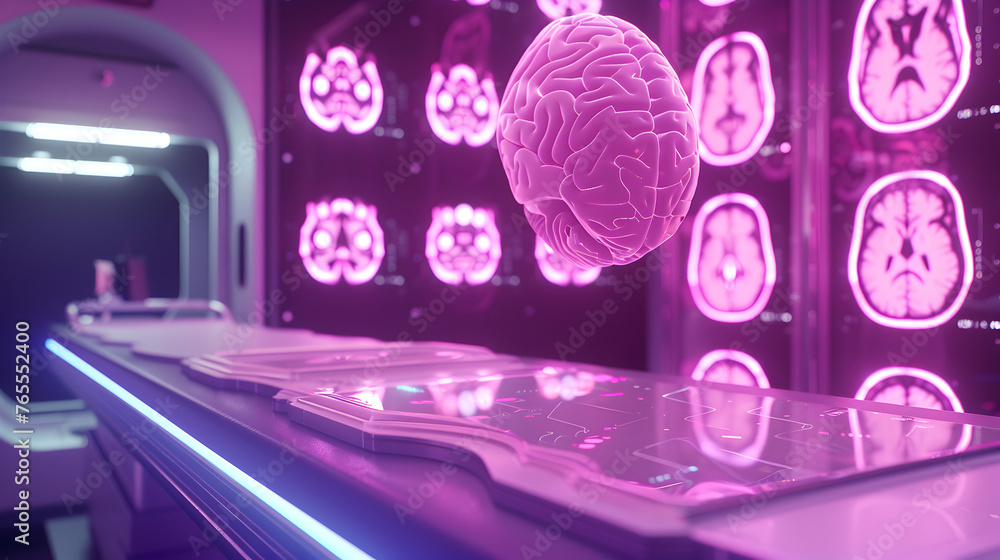 View of an MRI scan displaying the hallmarks of Multiple Sclerosis ...