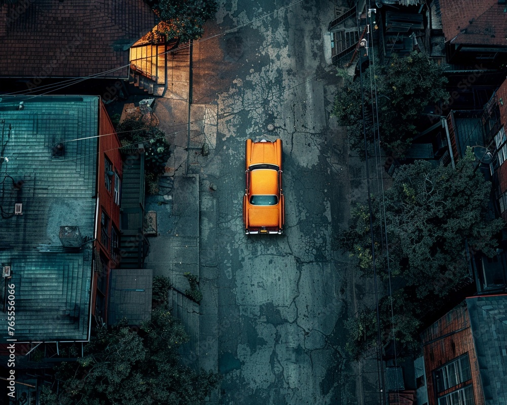 Capture the birds-eye view of a flashback sequence, showcasing a ...