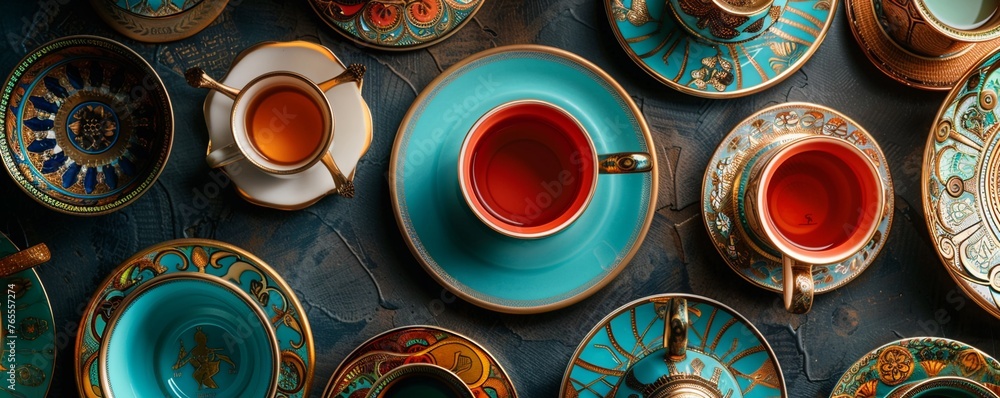 Design a visually stunning image showcasing cups inspired by Ancient ...