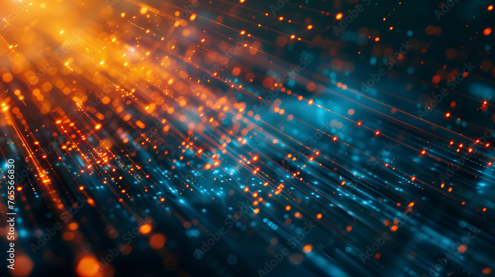 Abstract Optical Fiber Network Flowing Data Concept . Digital ...