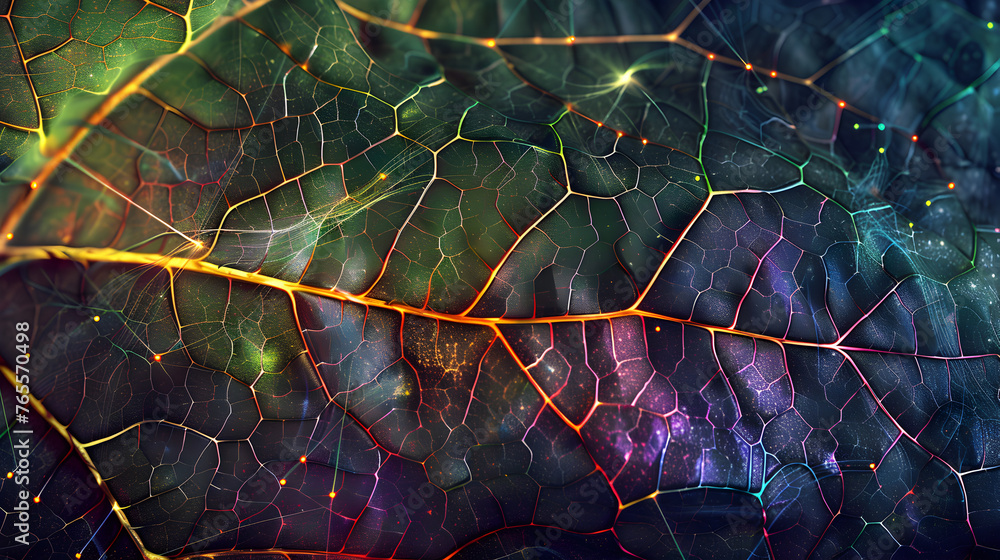 Artistic representation of a leaf's surface at the cellular level ...