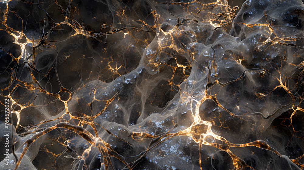 View of rat brain cells under a microscope, showing neurons ...