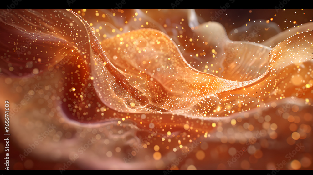Inside the human stomach, showing the rippling texture of the stomach ...