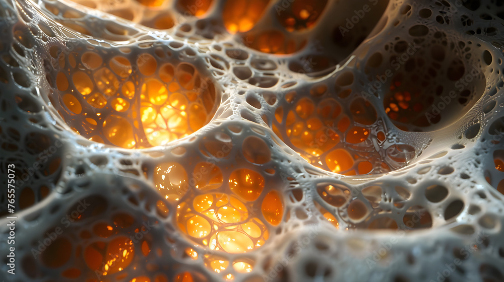 Microscopic view inside the stomach, focusing on the gastric gland ...