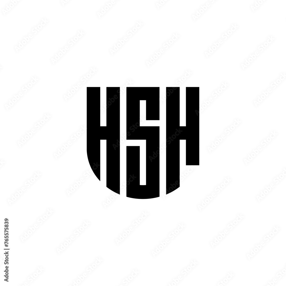 HSH letter logo design with white background in illustrator, cube logo ...