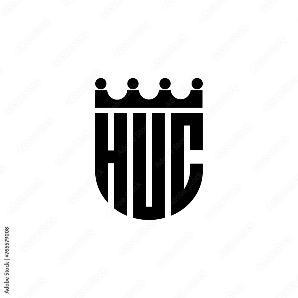 HUC letter logo design with white background in illustrator, cube logo ...