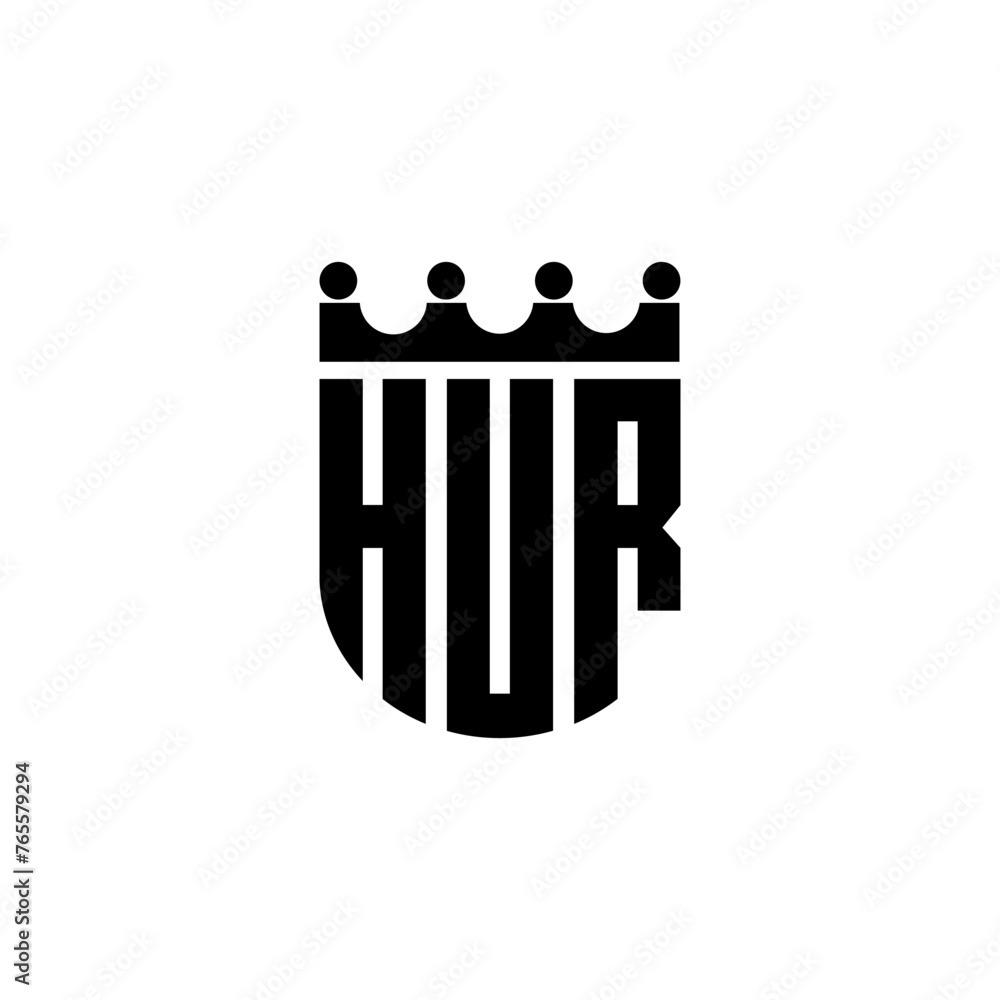 HUR letter logo design with white background in illustrator, cube logo ...