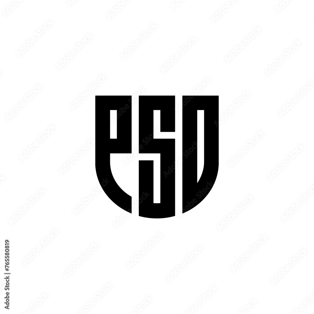PSO letter logo design with white background in illustrator, cube logo ...