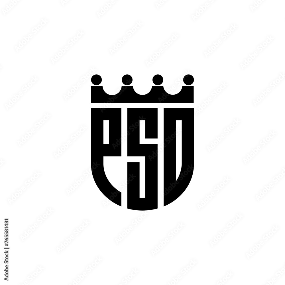 PSO letter logo design with white background in illustrator, cube logo ...