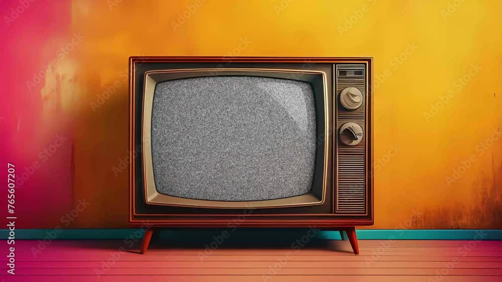 Old vitage tv. Retro television with static noise effect. 4k Stock ...
