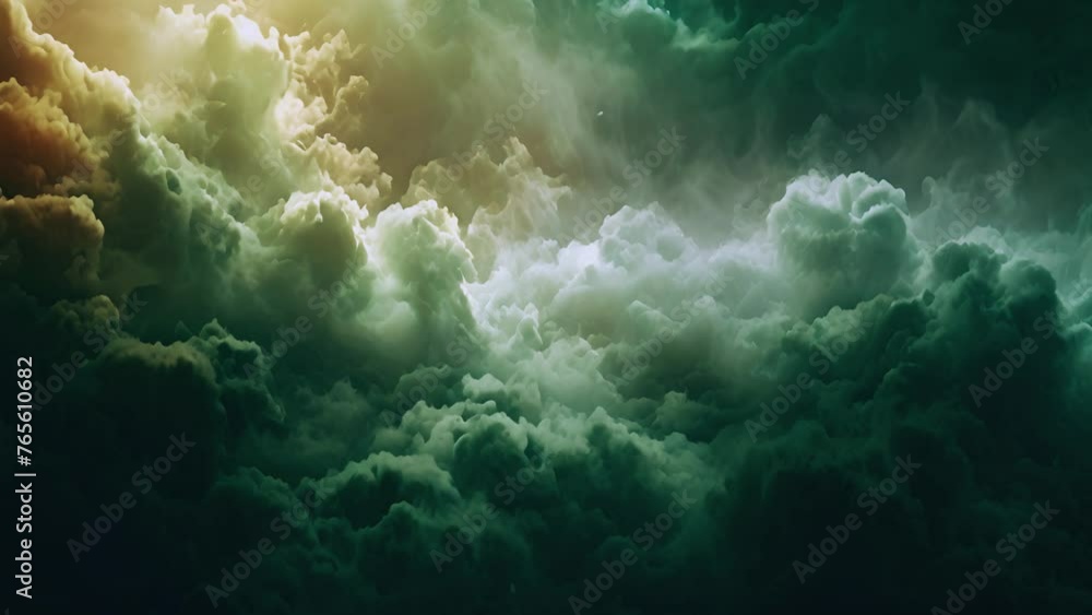 Realistic green gas clouds on transparent background. 4k video of toxic ...
