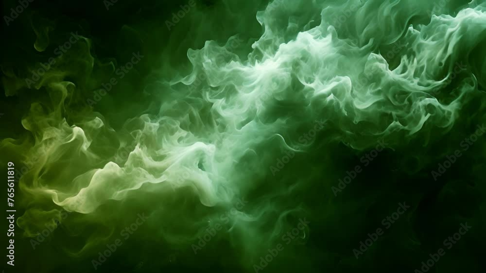Realistic green gas clouds on transparent background. 4k video of toxic ...