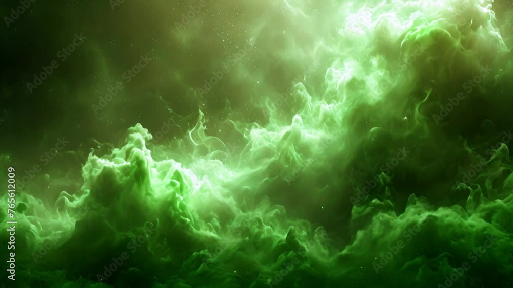 Realistic green gas clouds on transparent background. 4k video of toxic ...