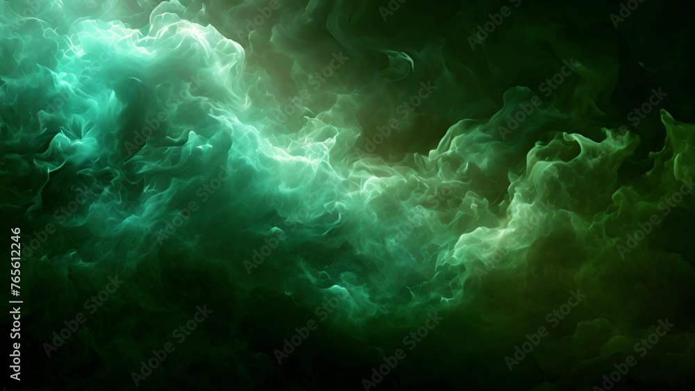 Realistic green gas clouds on transparent background. 4k video of toxic ...