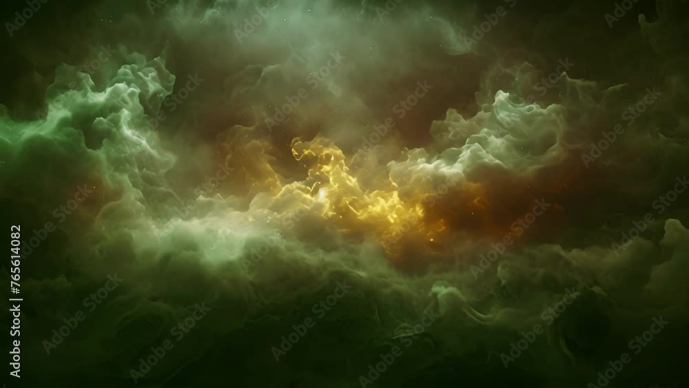 Realistic green gas clouds on transparent background. 4k video of toxic ...