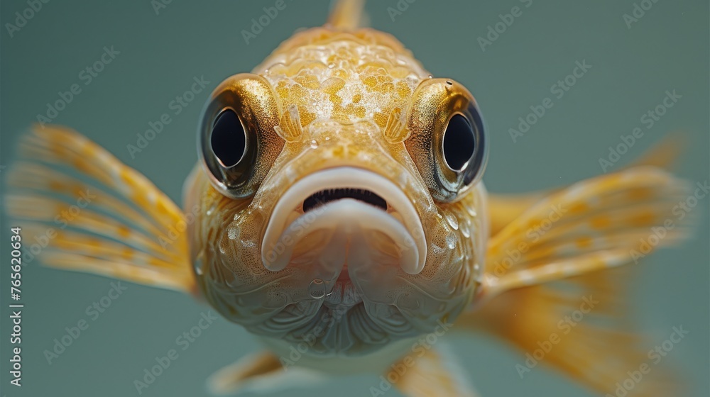 A high-resolution photo of a goldfish, with a clear, focused image of ...