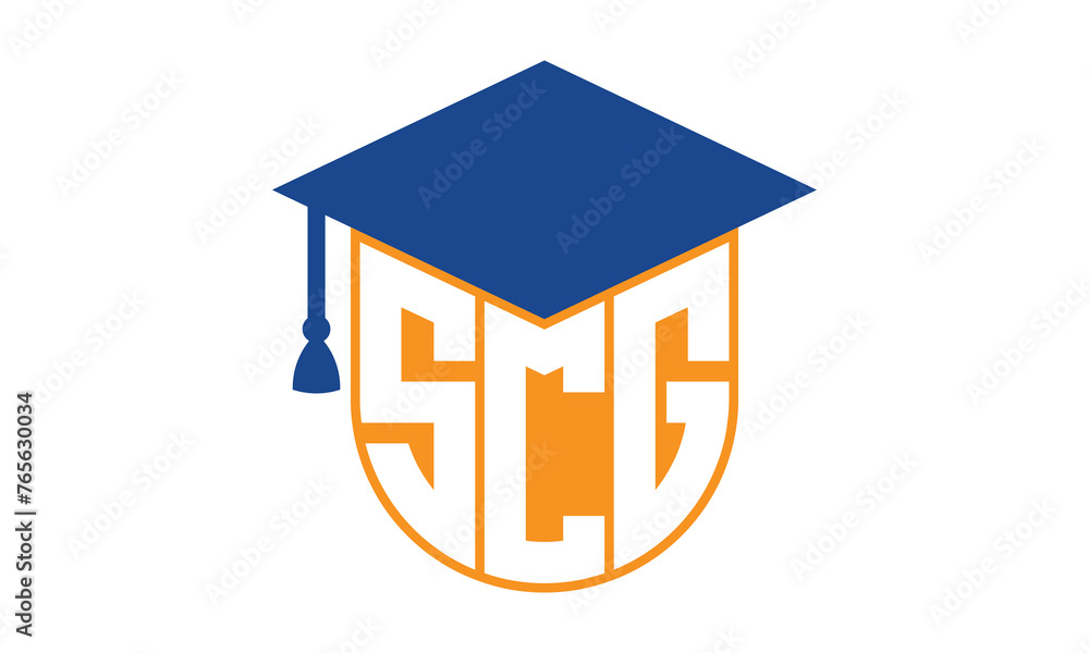SCG initial letter academic logo design vector template. school college ...