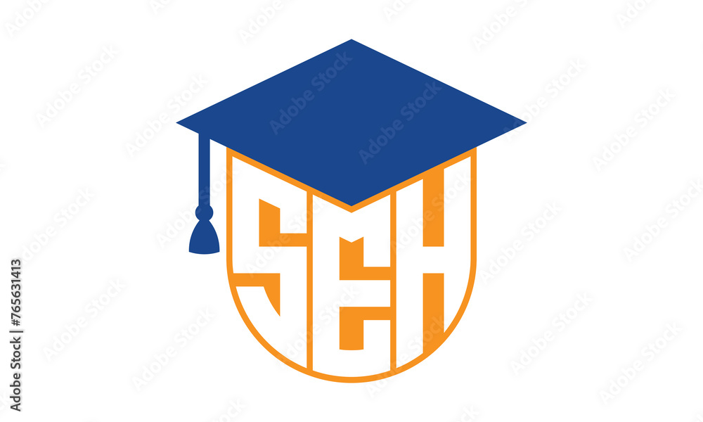 SEH initial letter academic logo design vector template. school college ...