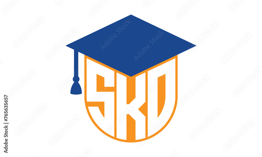 SKO initial letter academic logo design vector template. school college ...
