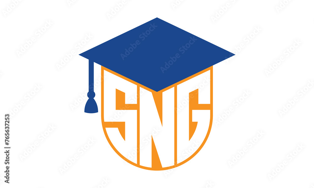 SNG initial letter academic logo design vector template. school college ...