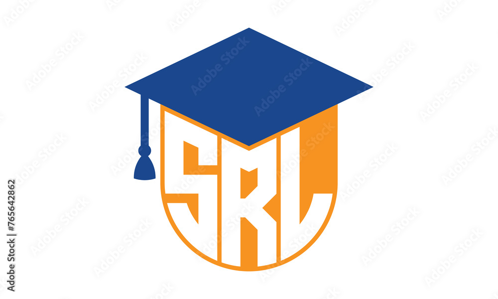 SRL initial letter academic logo design vector template. school college ...