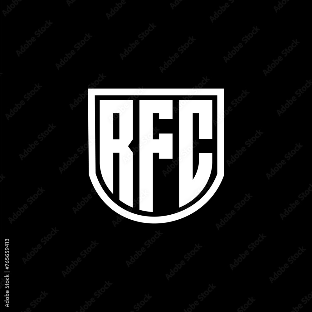 RFC letter logo design with black background in illustrator, cube logo ...