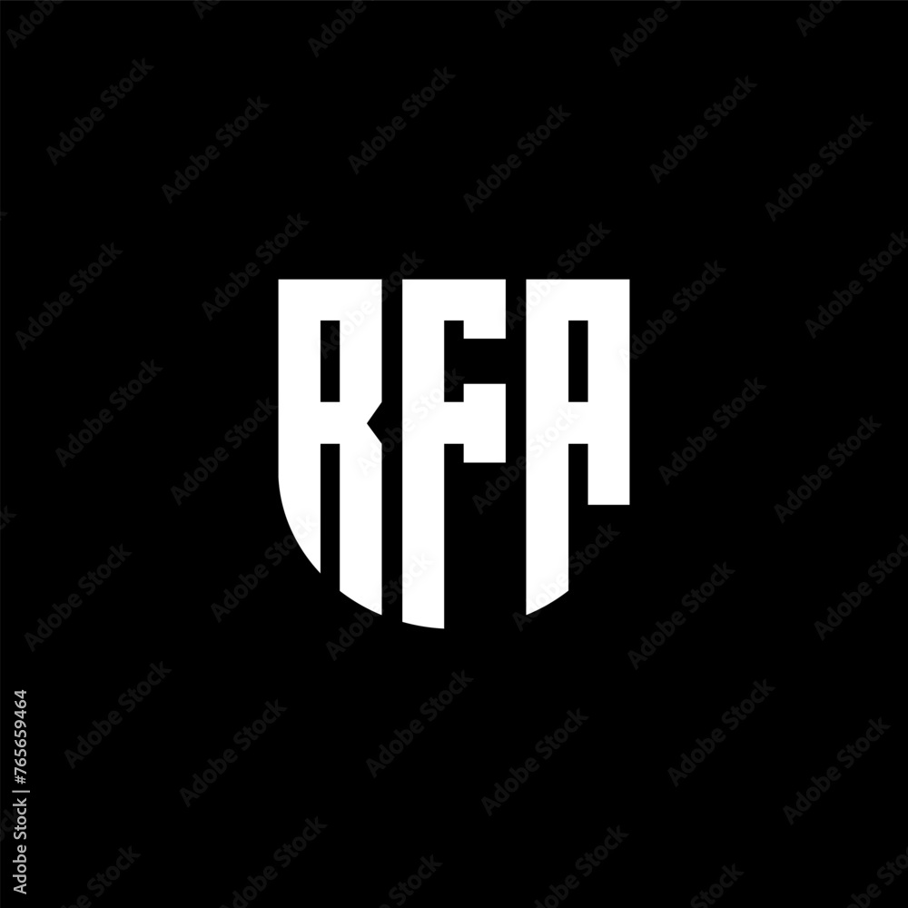 RFA letter logo design with black background in illustrator, cube logo ...