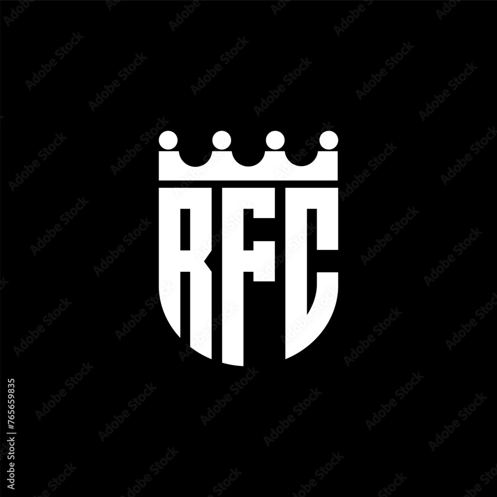 RFC letter logo design with black background in illustrator, cube logo ...