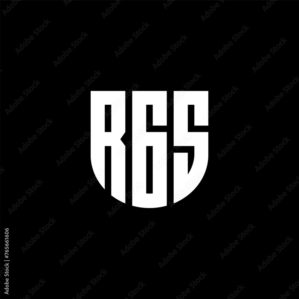 RGS letter logo design with black background in illustrator, cube logo ...