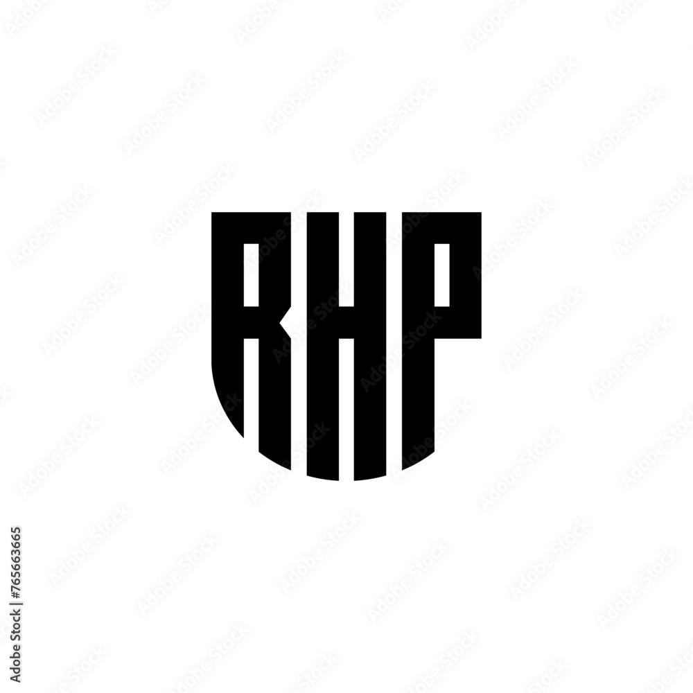 RHP letter logo design with white background in illustrator, cube logo ...