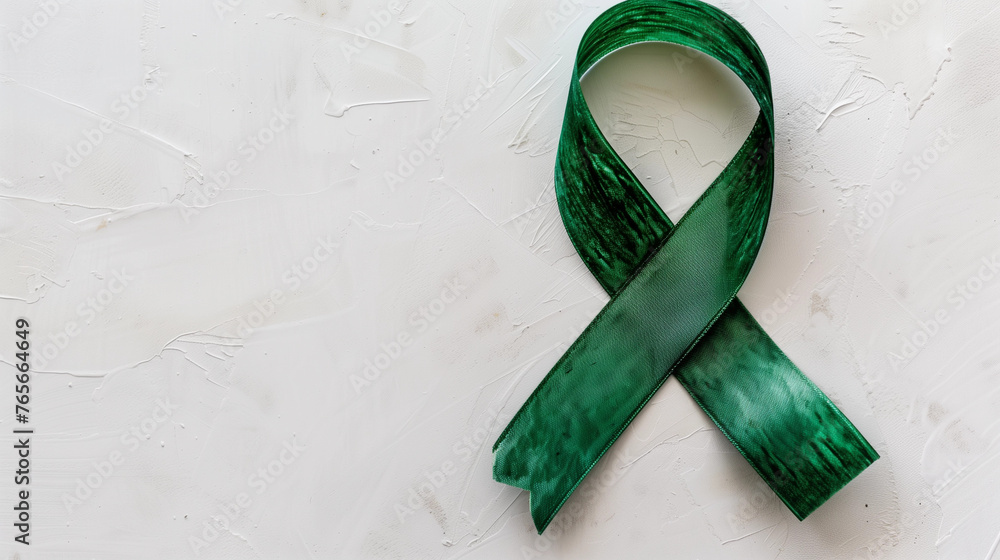 Emerald Green Cancer support ribbon for liver gallbladder bile duct ...