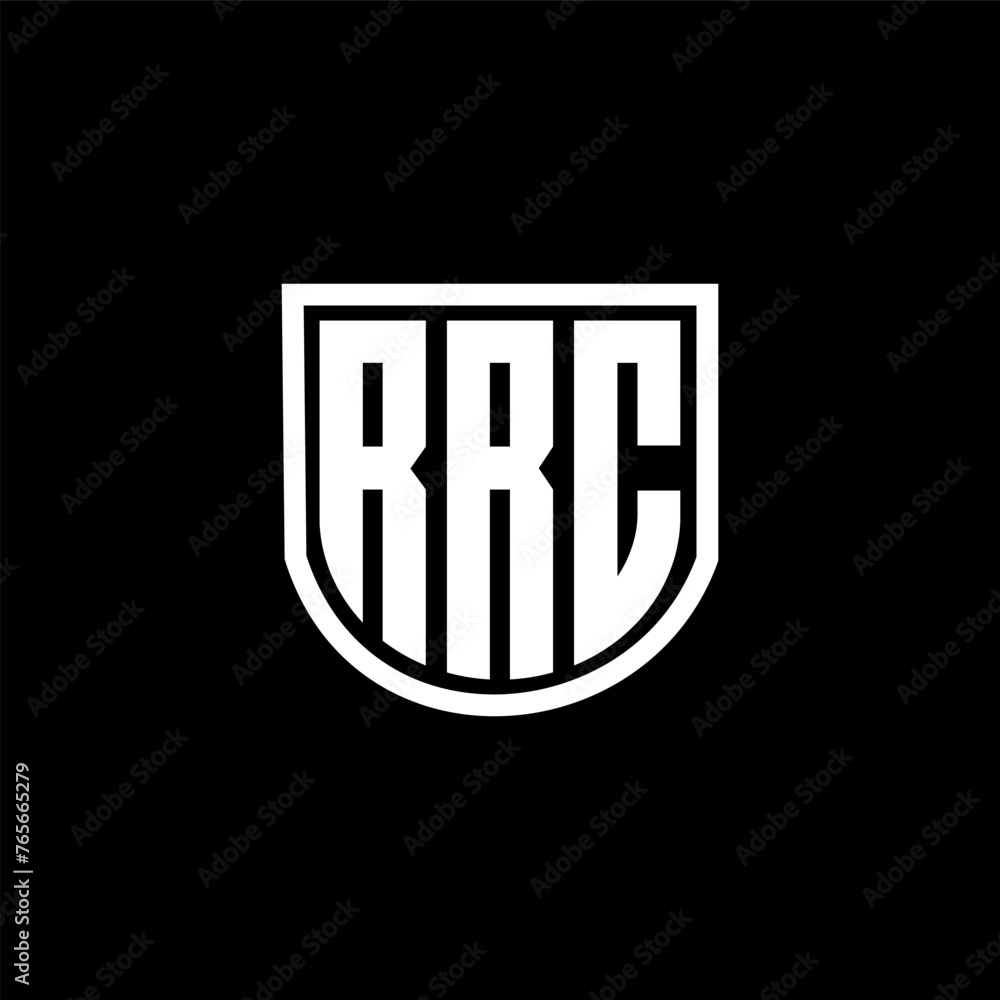 RRC letter logo design with black background in illustrator, cube logo ...