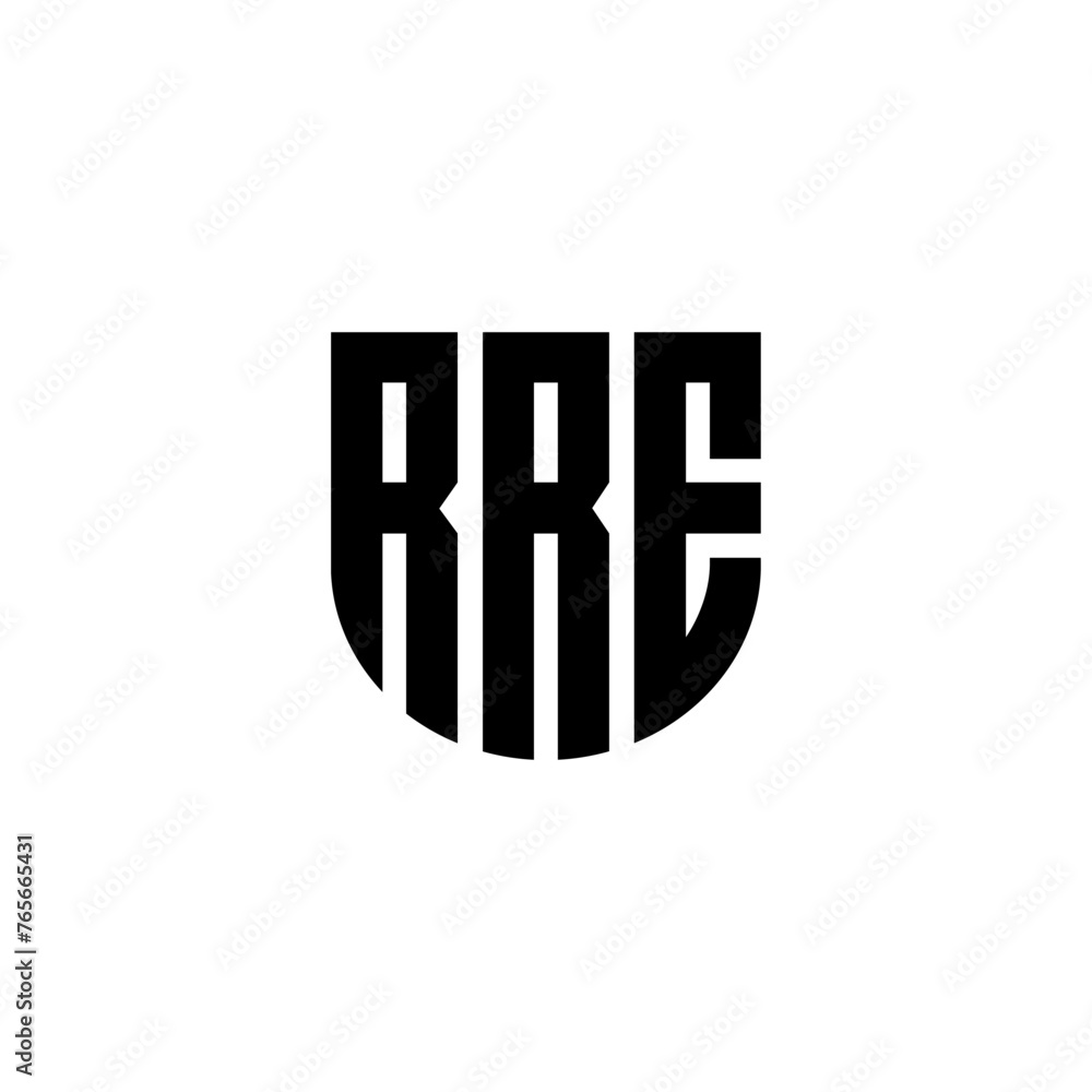 RRE letter logo design with white background in illustrator, cube logo ...