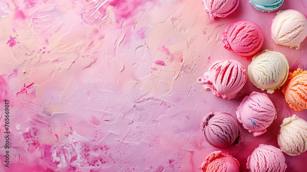 border background with copy space about colorful ice cream Stock ...