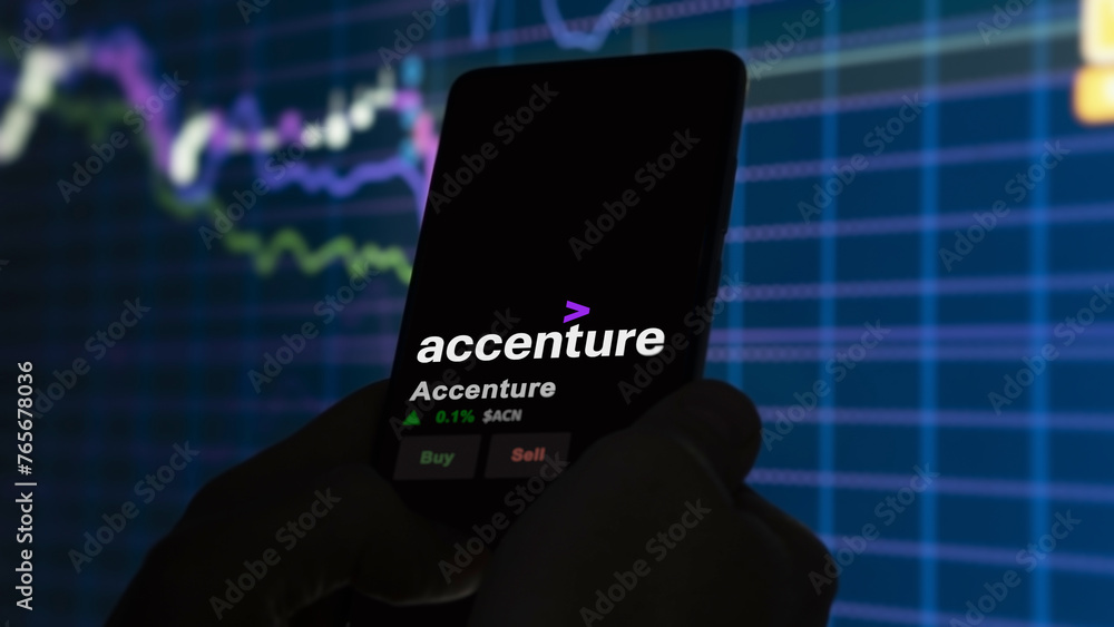 March 23rd 2024 , Dublin, Ireland. Close up on logo of Accenture on the ...