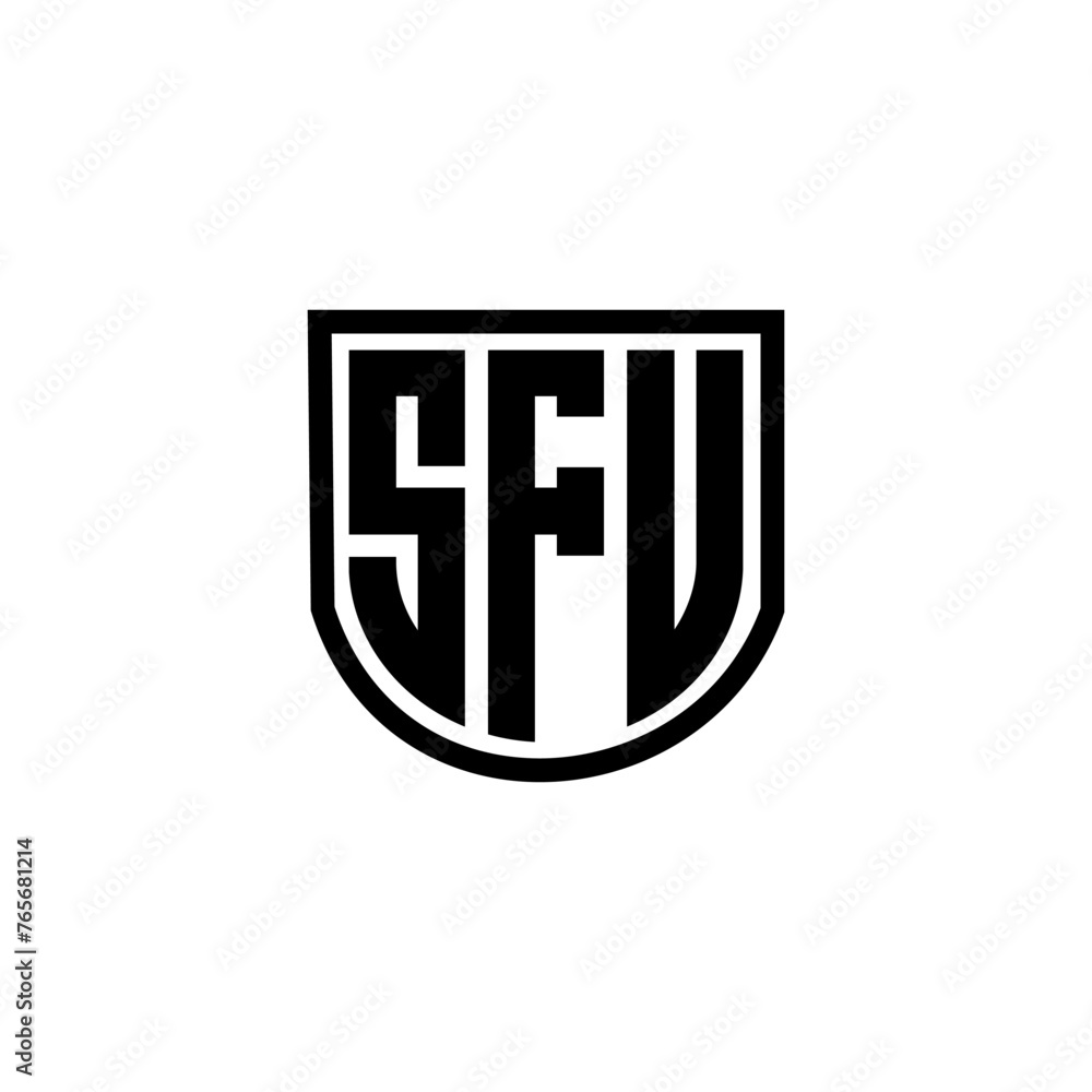 SFU letter logo design with white background in illustrator, cube logo ...