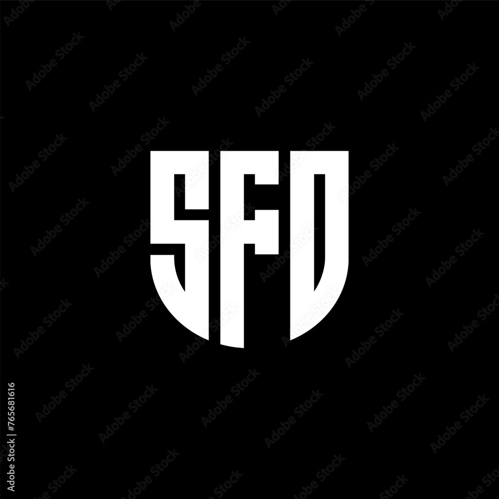 SFD letter logo design with black background in illustrator, cube logo ...