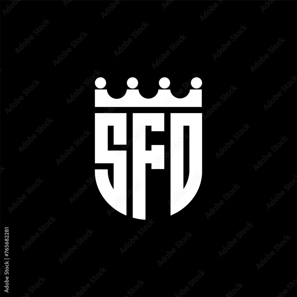 SFD letter logo design with black background in illustrator, cube logo ...