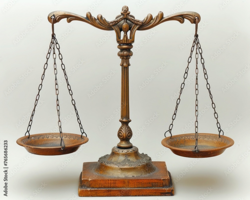 Justice, balance and fairness, the scales weighing moral choices Stock ...