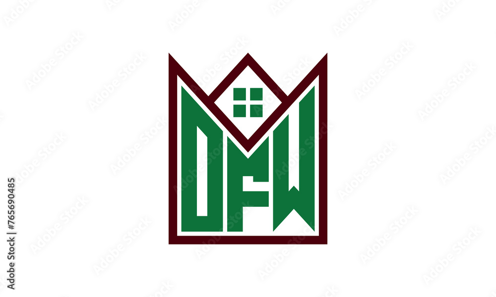 OFW initial letter builders real estate logo design vector ...