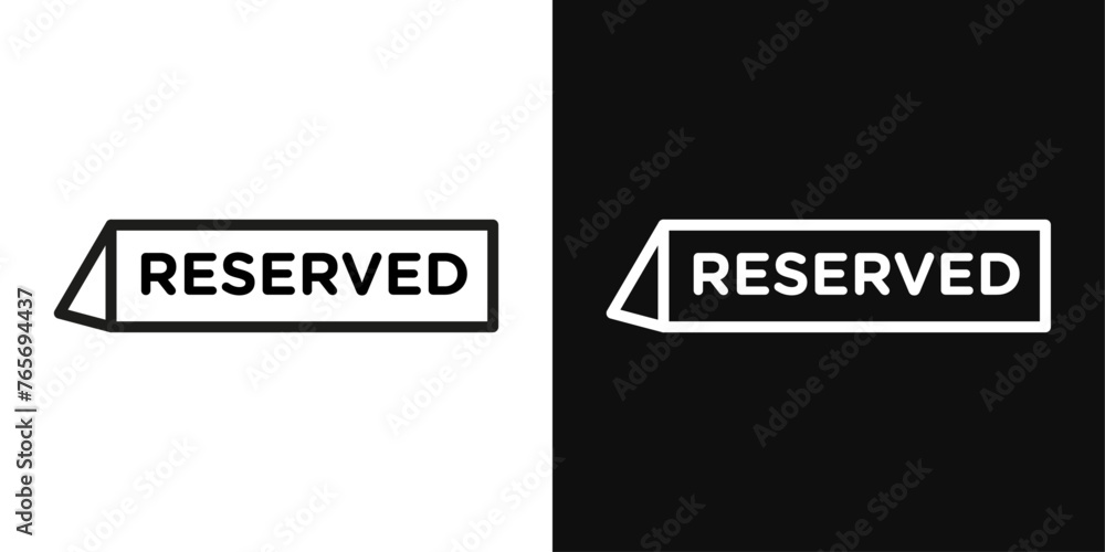 Exclusive Reserved Seating and Dining Icons. Elegant Table Reservation ...