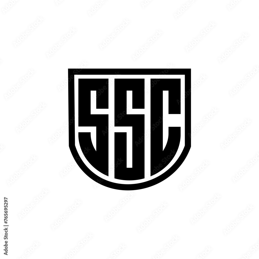 SSC letter logo design with white background in illustrator, cube logo ...