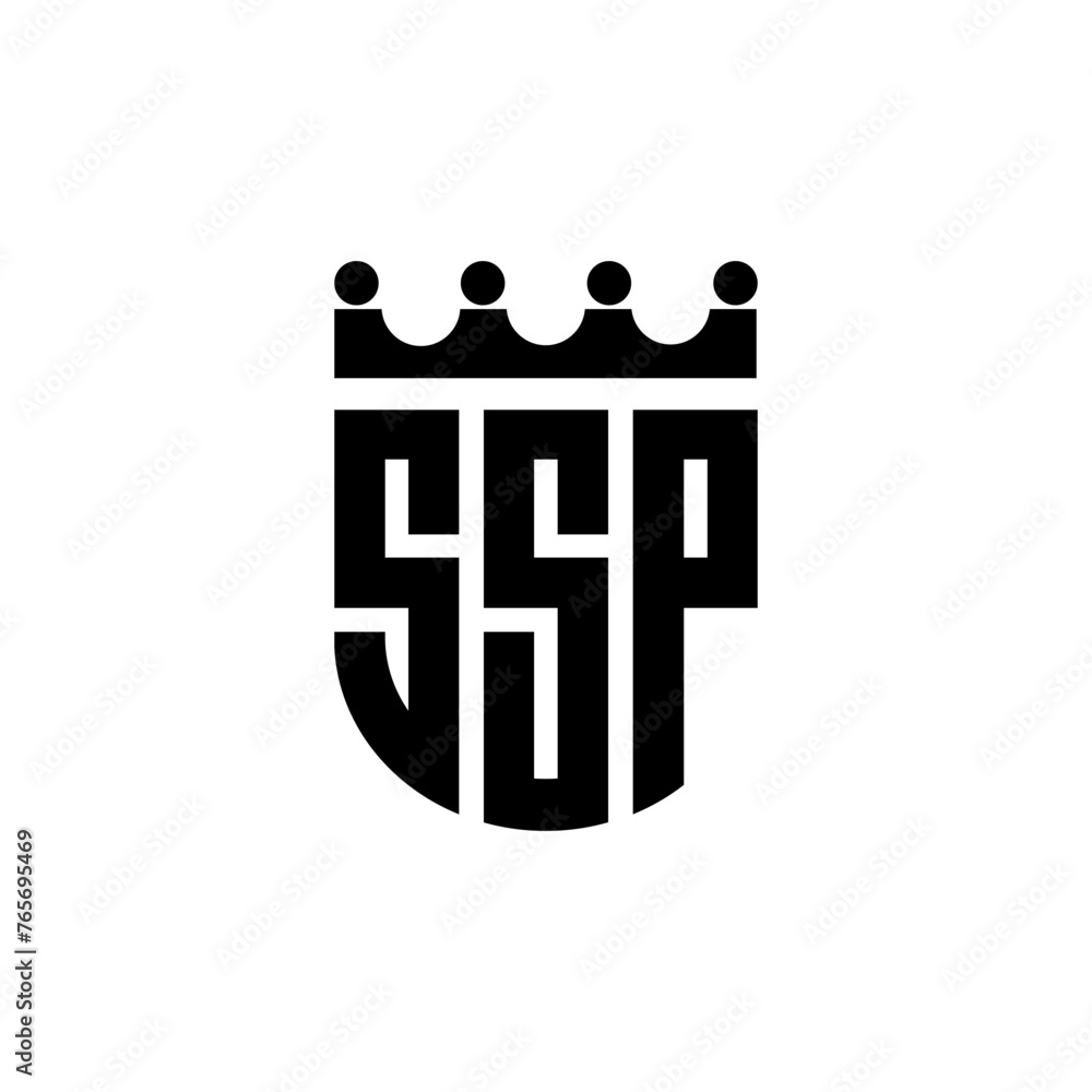 SSP letter logo design with white background in illustrator, cube logo ...
